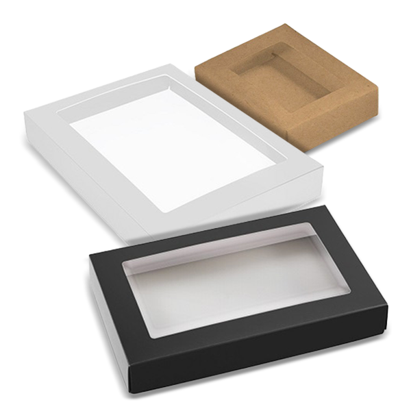 Rectangle Folding Carton Solid Color Window Lids - aspecialtybox.com