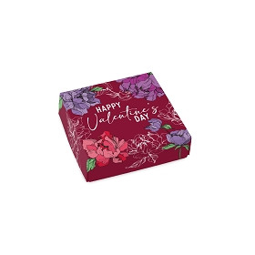 Valentine Floral Square Box, 3.5 x 3.5 x 1" - aspecialtybox.com