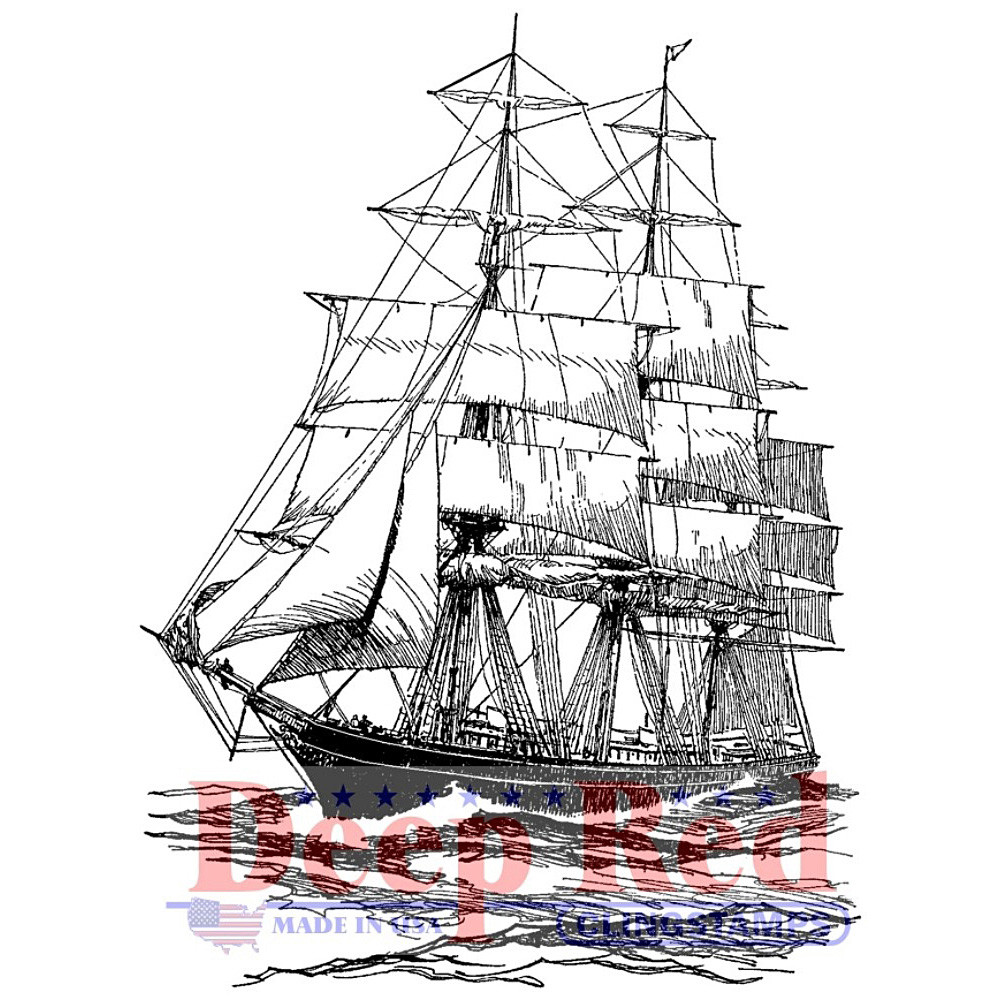 Clipper Ship Rubber Cling Stamp