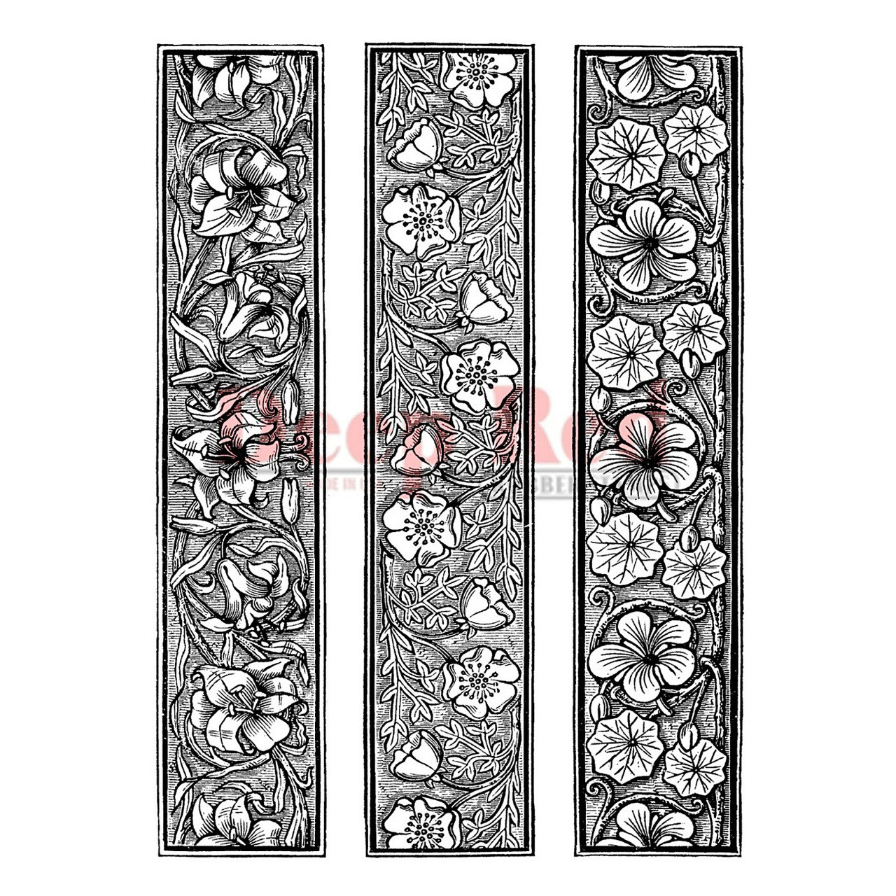 Narrow Panels Rubber Cling Stamp