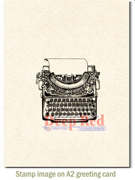 Deep Red Stamps Manual Typewriter Rubber Cling Stamp