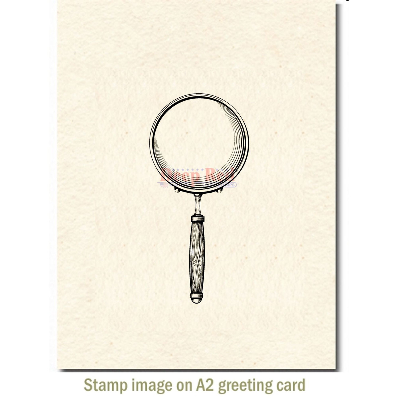 Deep Red Stamps Magnifying Glass Rubber Cling Stamp