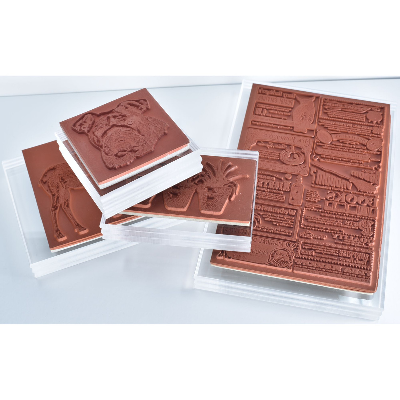 Large - Deluxe Acrylic Stamping Block - Deep Red Stamps