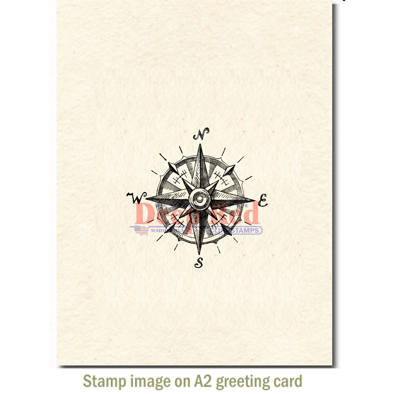 Deep Red Stamps Nautical Compass Rubber Cling Stamp