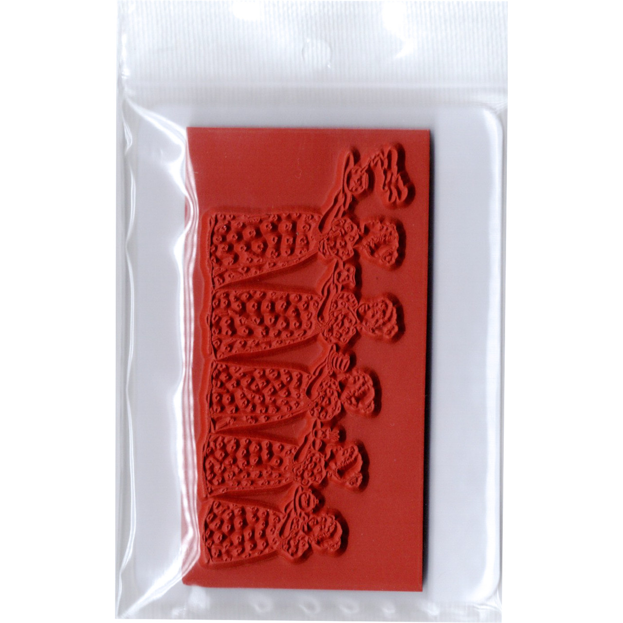 Deep Red Stamps Tea Service Rubber Cling Stamp