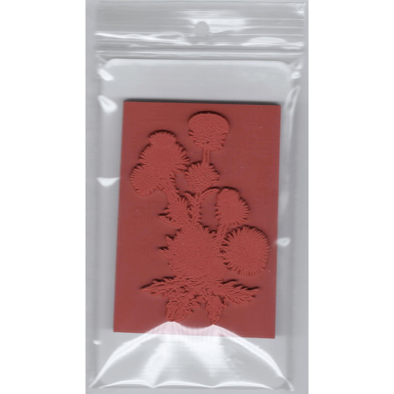 Thistle Rubber Cling Stamp - Deep Red Stamps