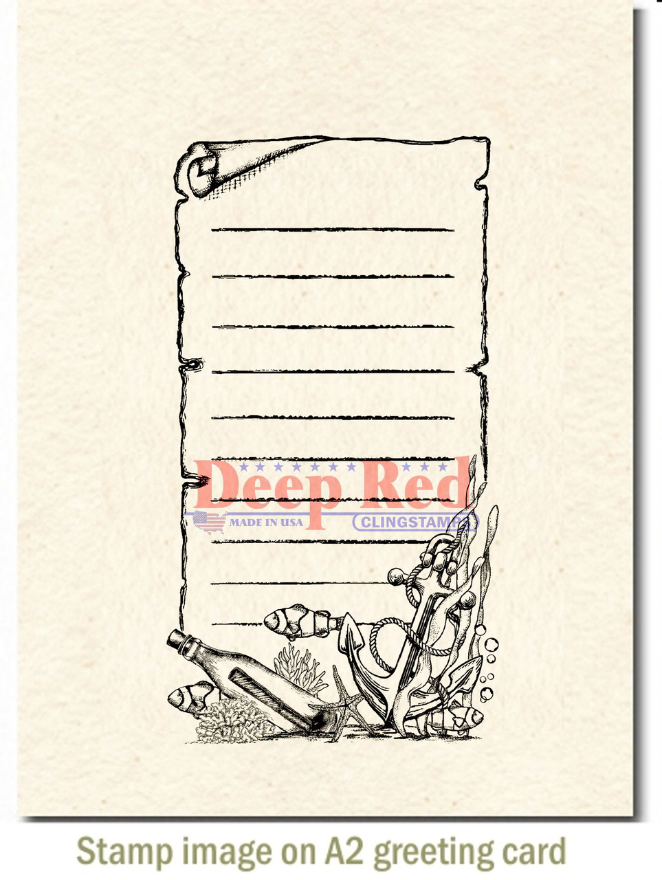 Sea Notes Rubber Cling Stamp - Deep Red Stamps