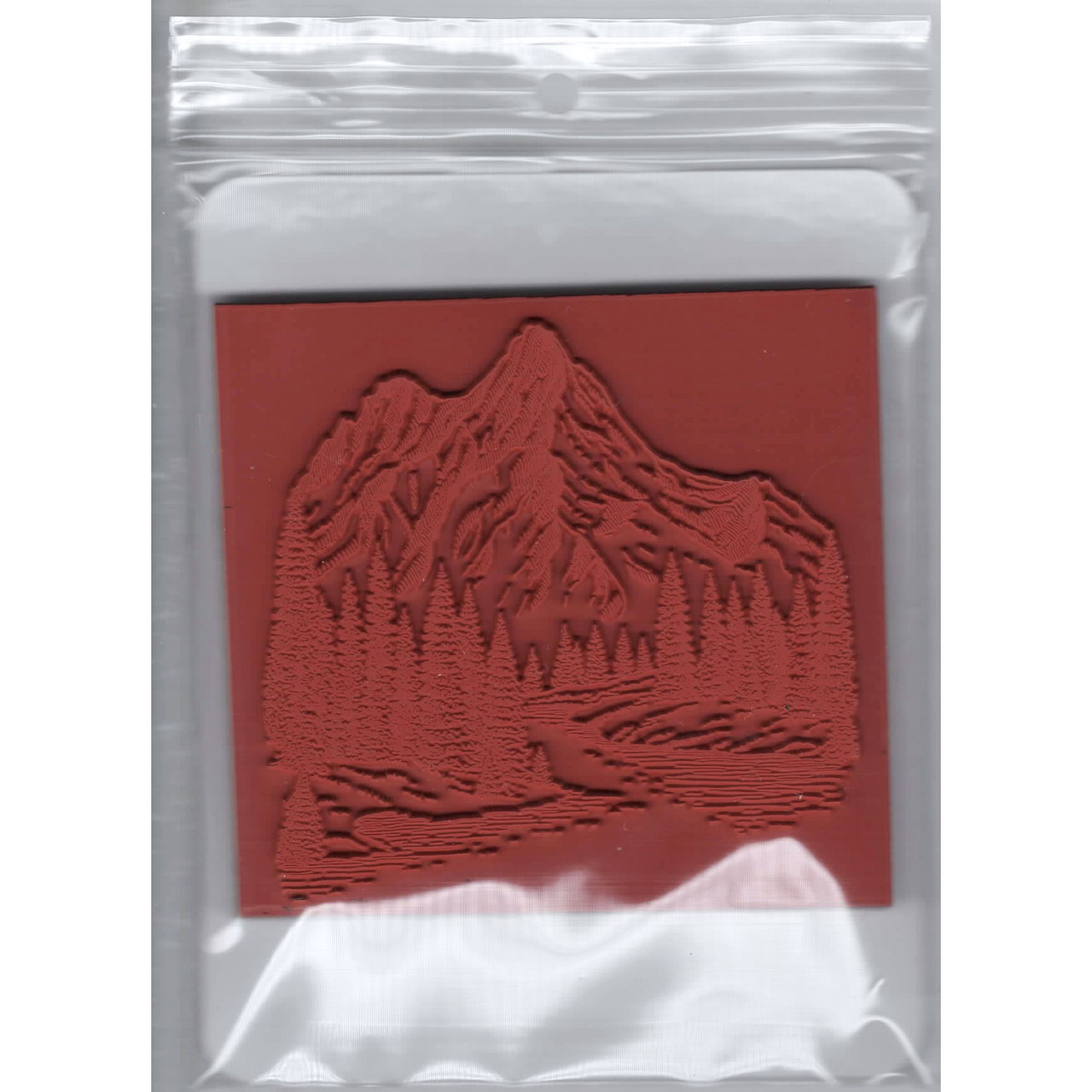Mountain Stream Rubber Cling Stamp - Deep Red Stamps