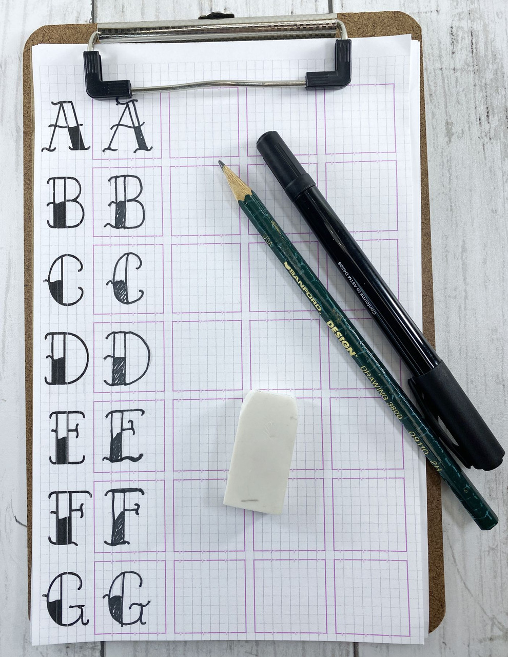 Tattoo Style Hand Lettering Practice Printable Download - Deep Red Stamps