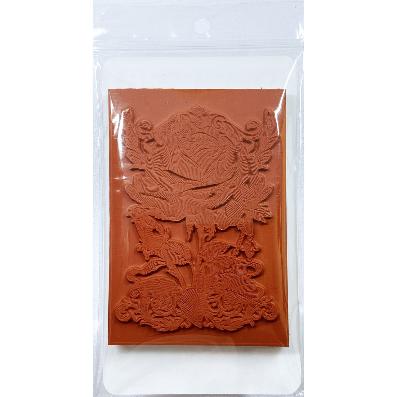 Rose Crest Rubber Cling Stamp - Deep Red Stamps