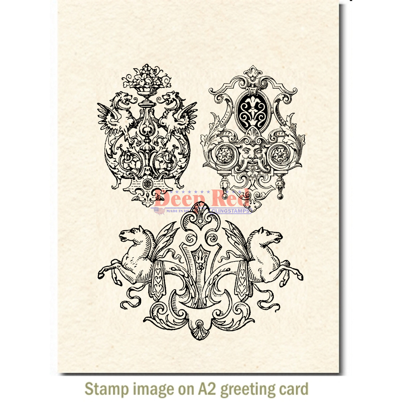 Royal Crests Rubber Cling Stamp - Deep Red Stamps