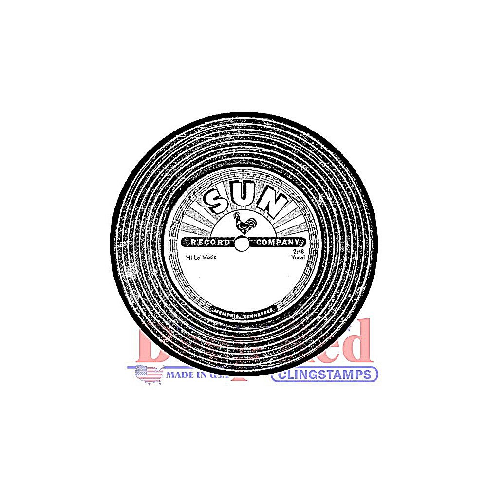 Vintage 45 Record Rubber Cling Stamp