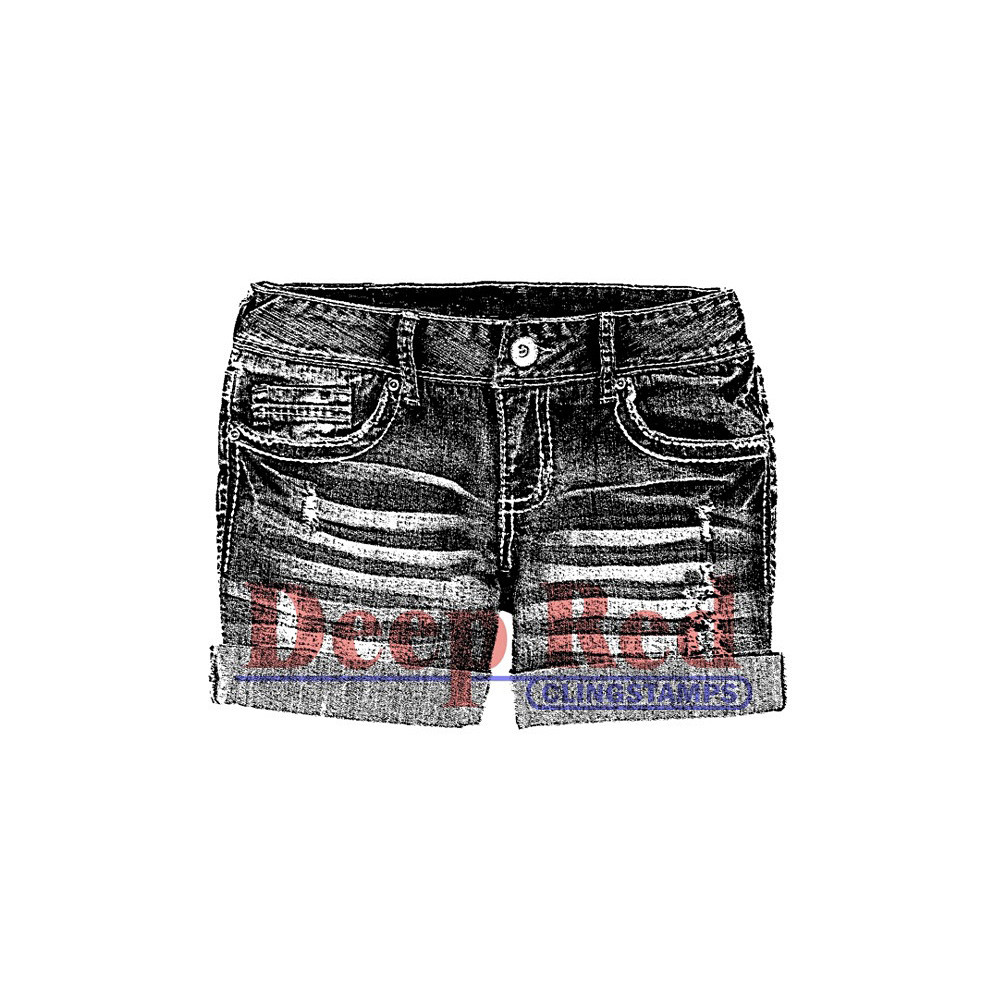 Denim Shorts Rubber Cling Stamp