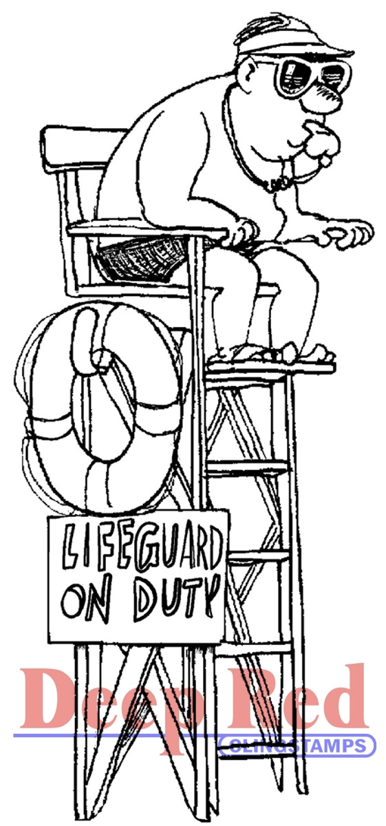 Lifeguard Rubber Cling Stamp