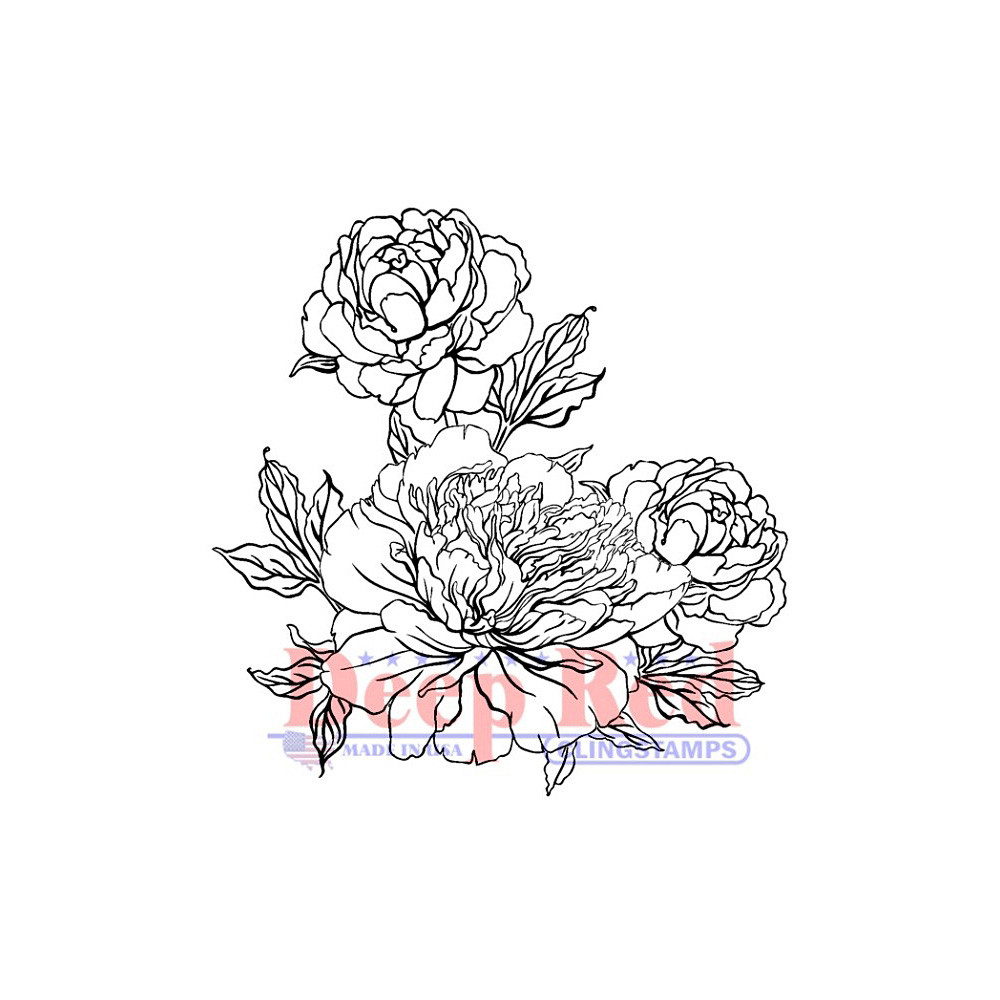 Carnation Blooms Rubber Cling Stamp