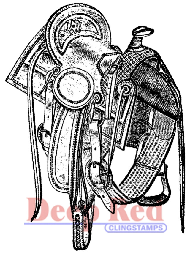 Saddle Rubber Cling Stamp