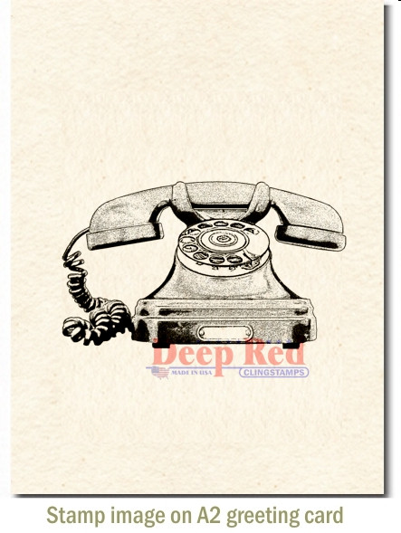Classic Telephone Rubber Cling Stamp