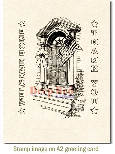 Welcome Home Rubber Cling Stamp