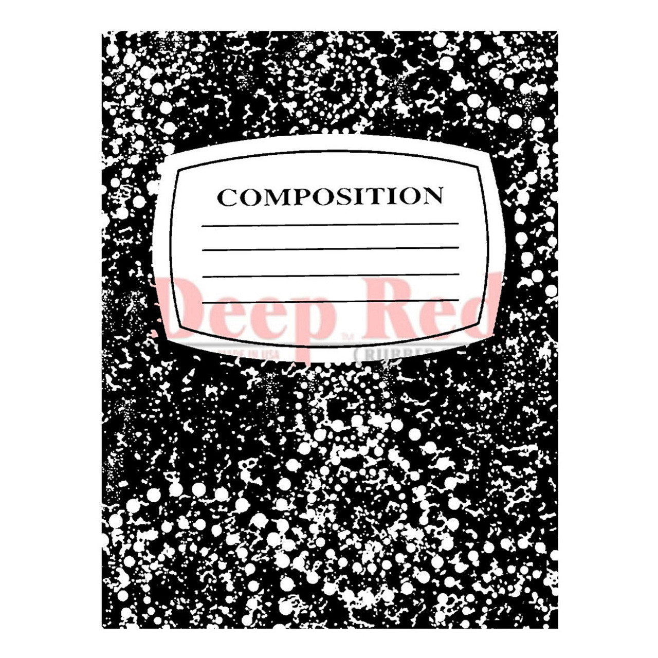 Notebook Composition Cover Rubber Cling Stamp