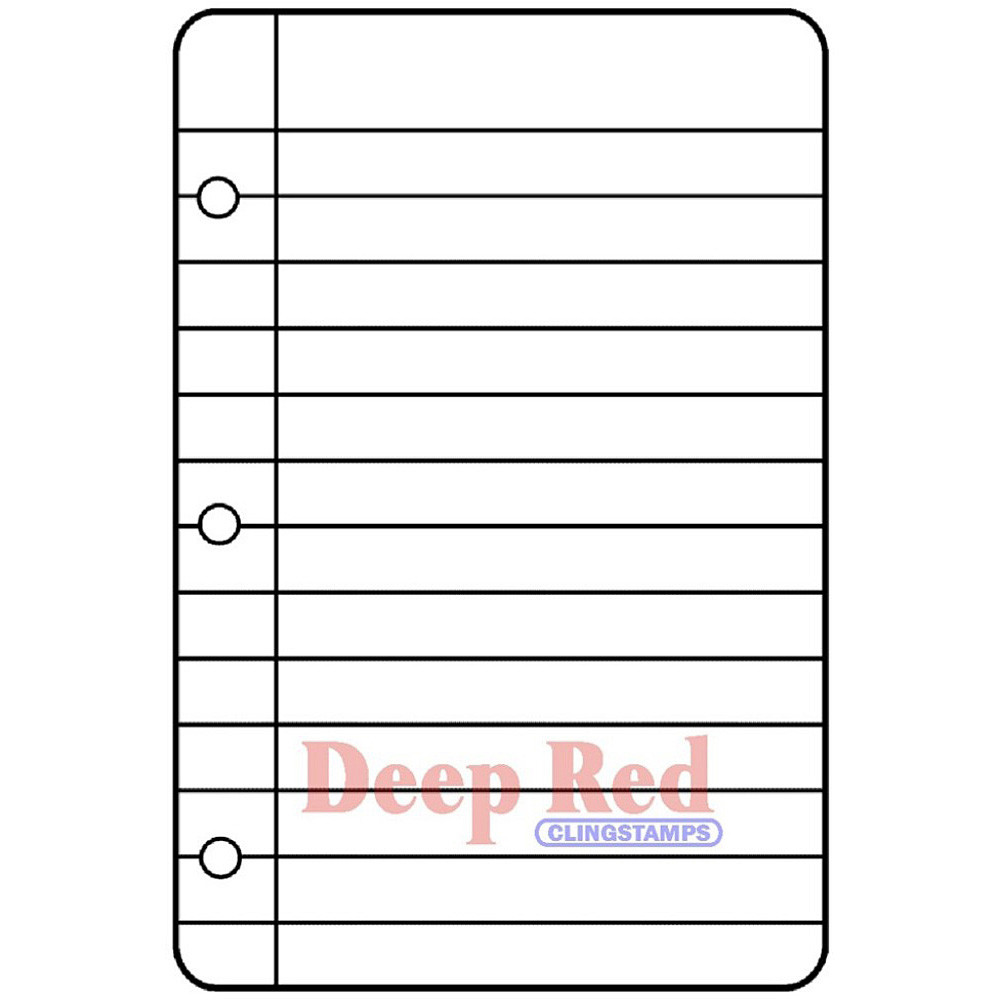Notebook Paper Rubber Cling Stamp