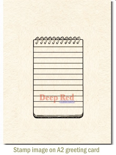 Notebook Spiral Pad Rubber Cling Stamp
