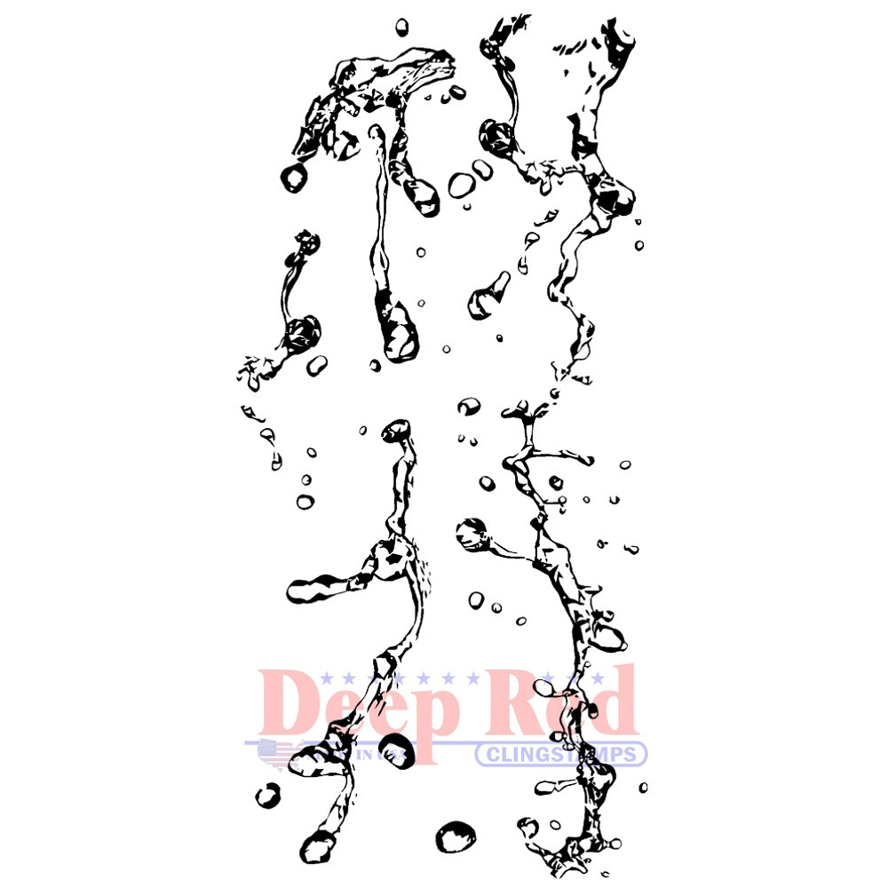 Water Splash Rubber Cling Stamp