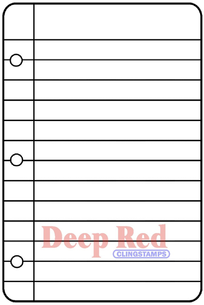 Notebook Paper Rubber Cling Stamp