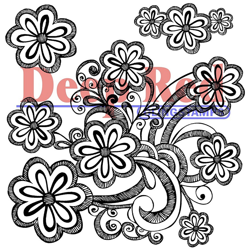 Water Splash Rubber Cling Stamp