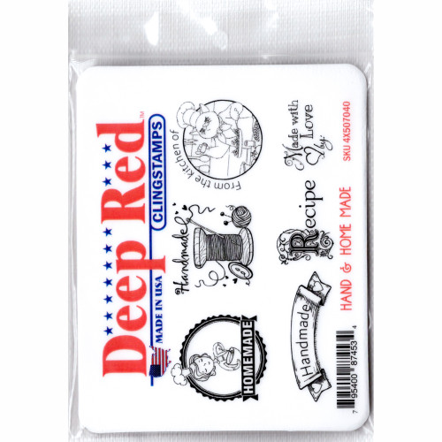 Hand and Home Made Rubber Cling Stamp - Deep Red Stamps