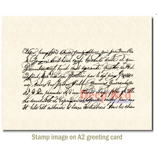 Handwriting Script Rubber Cling Stamp - Deep Red Stamps