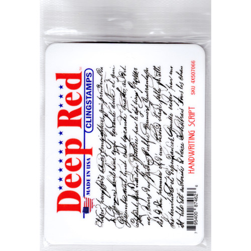 Handwriting Script Rubber Cling Stamp - Deep Red Stamps