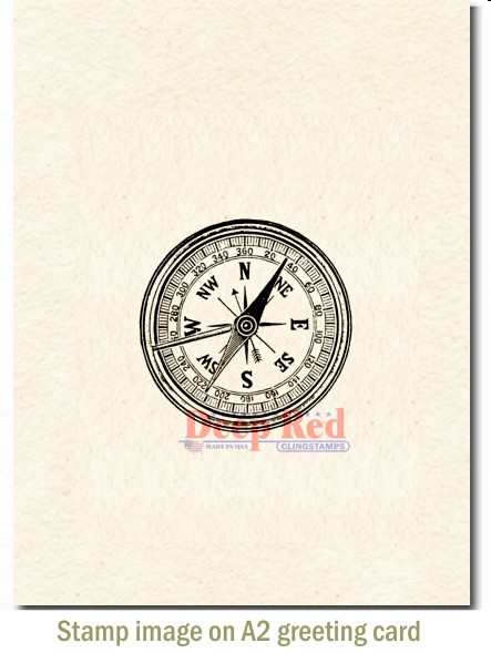 Compass Rubber Cling Stamp