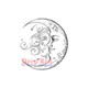 Crescent Moon Rubber Cling Stamp