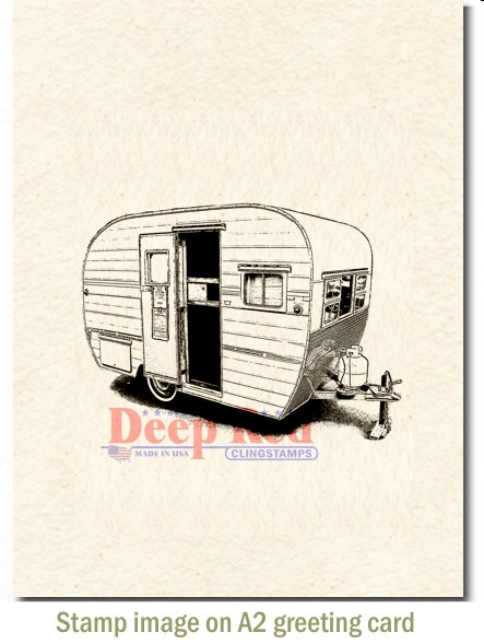 Vintage Camper Rubber Cling Stamp