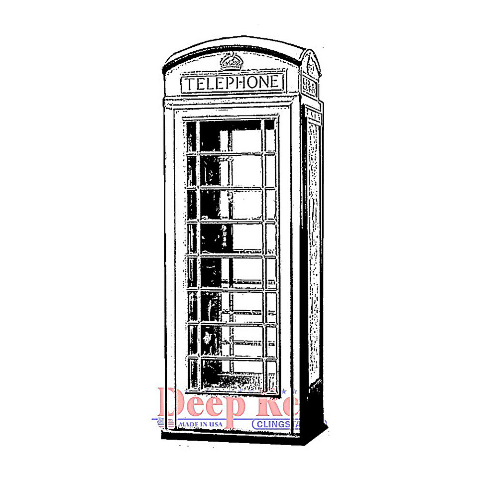 Phone Booth Rubber Cling Stamp