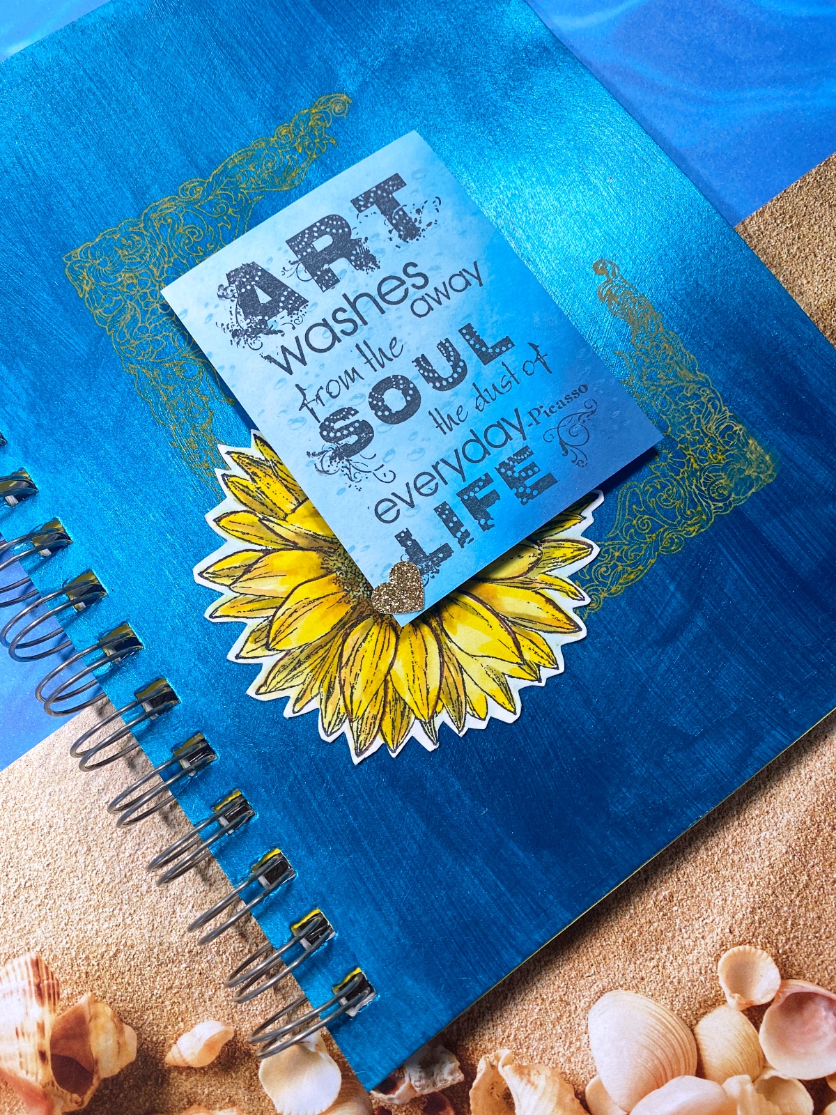 Stamping Journal Cover - Deep Red Stamps