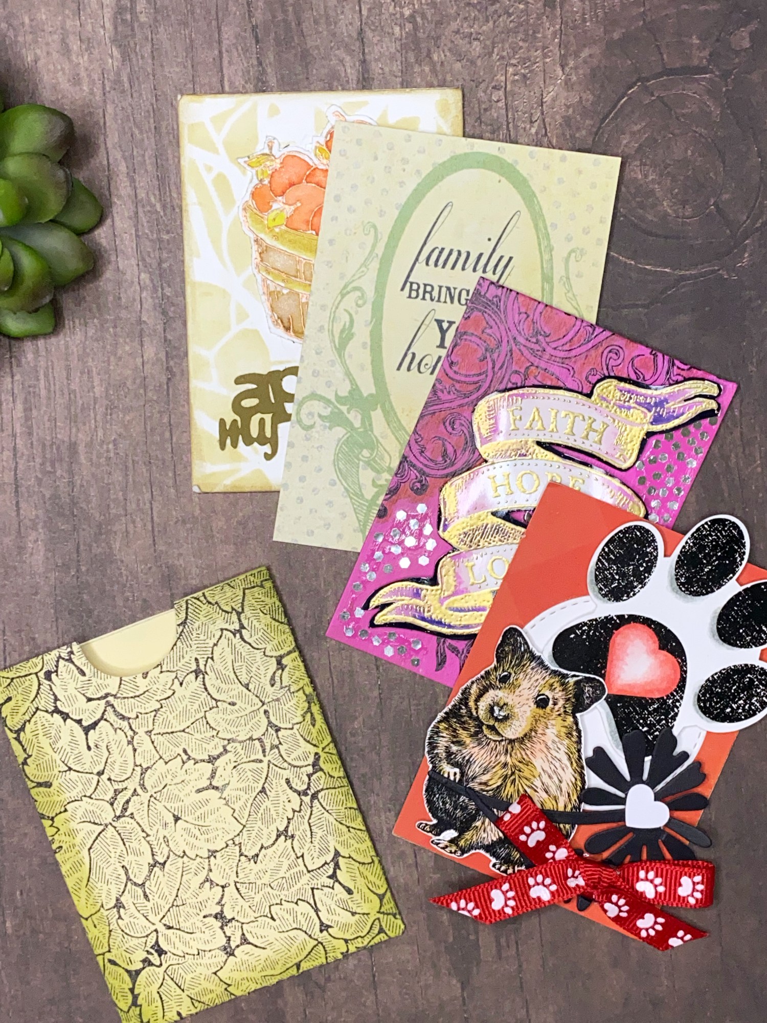 ATC Pocket Template - Deep Red Stamps