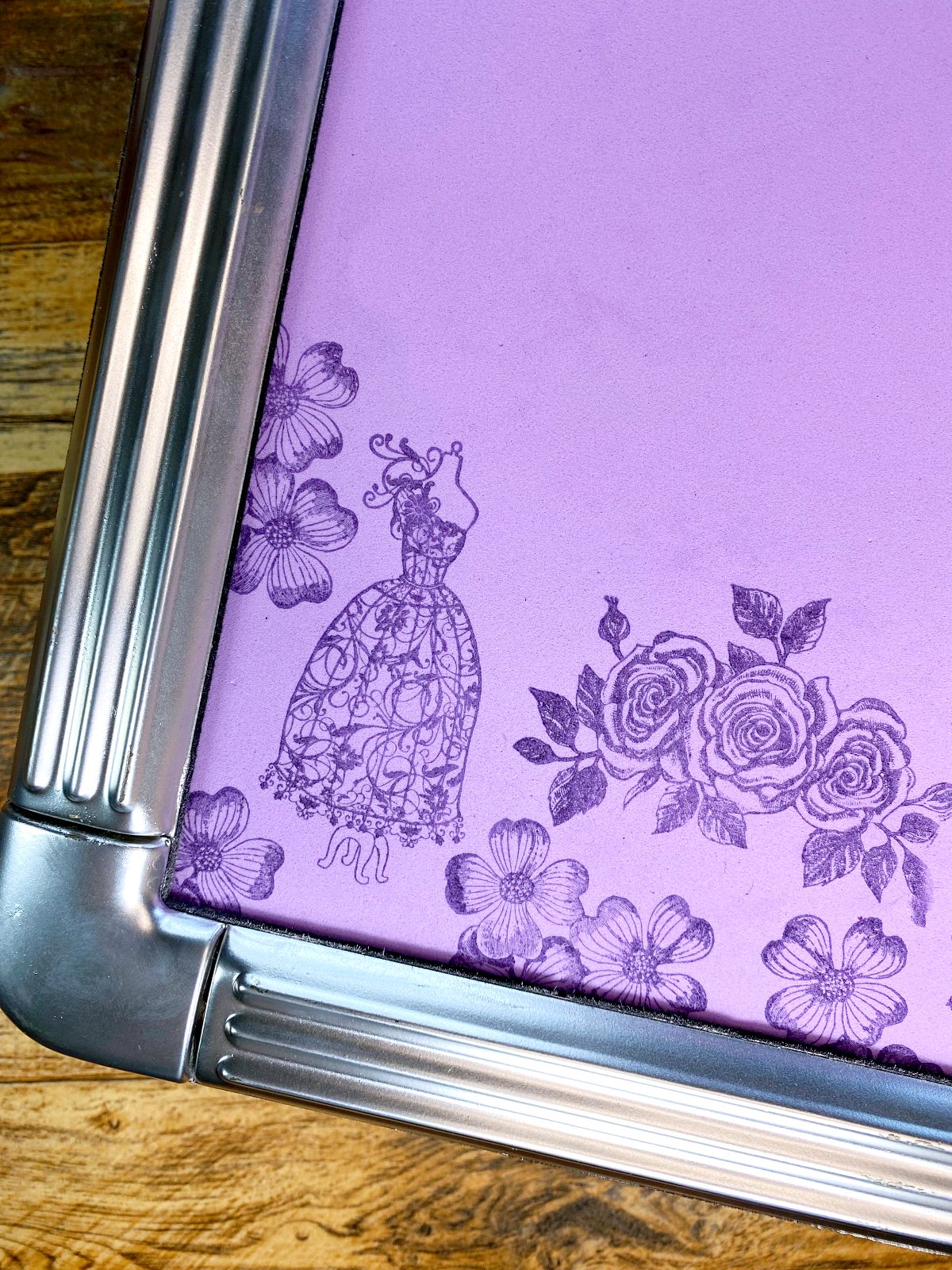 Framed Bulletin Pin Board - Deep Red Stamps