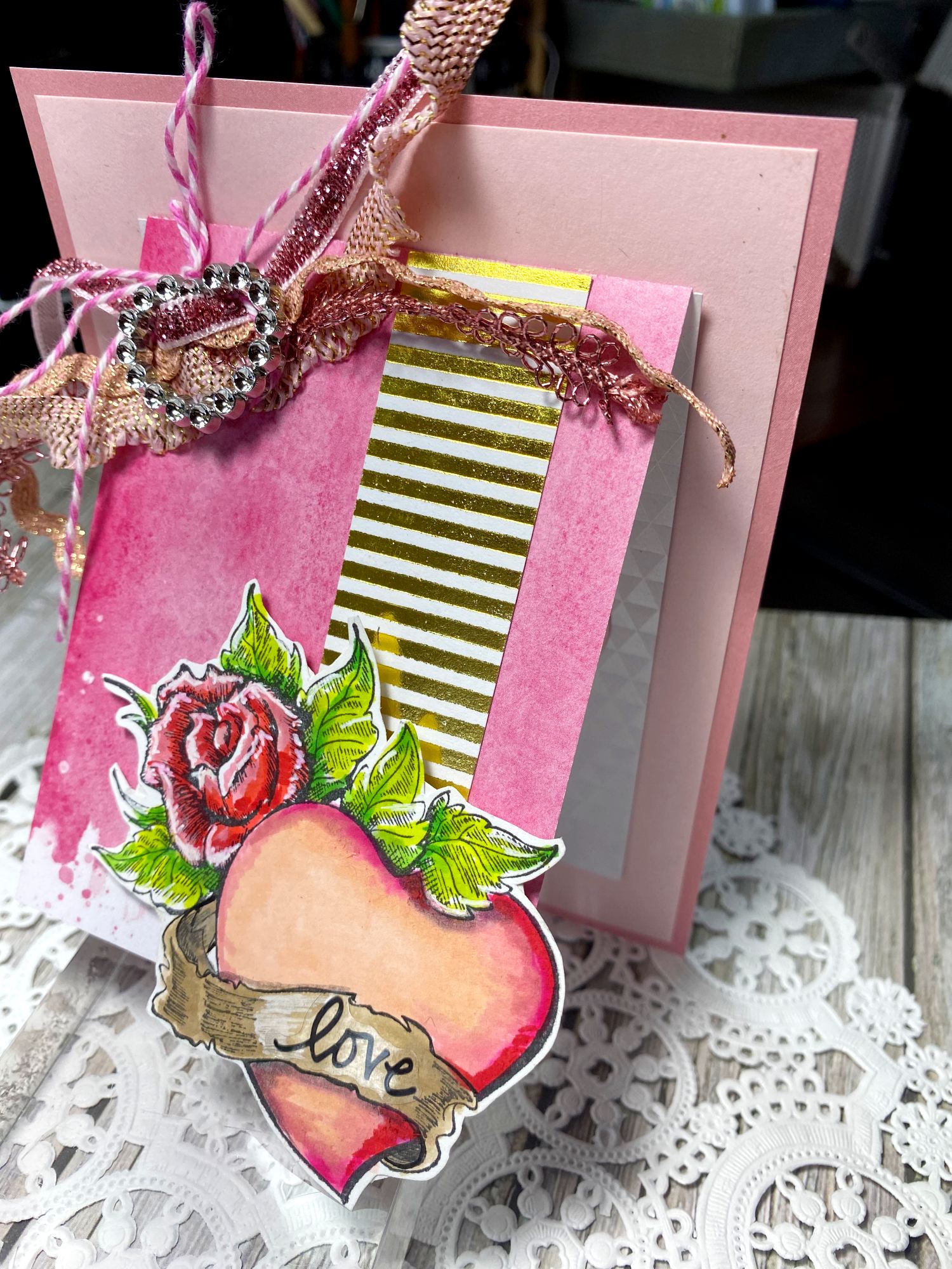 Flip Up Valentine's Card - Deep Red Stamps