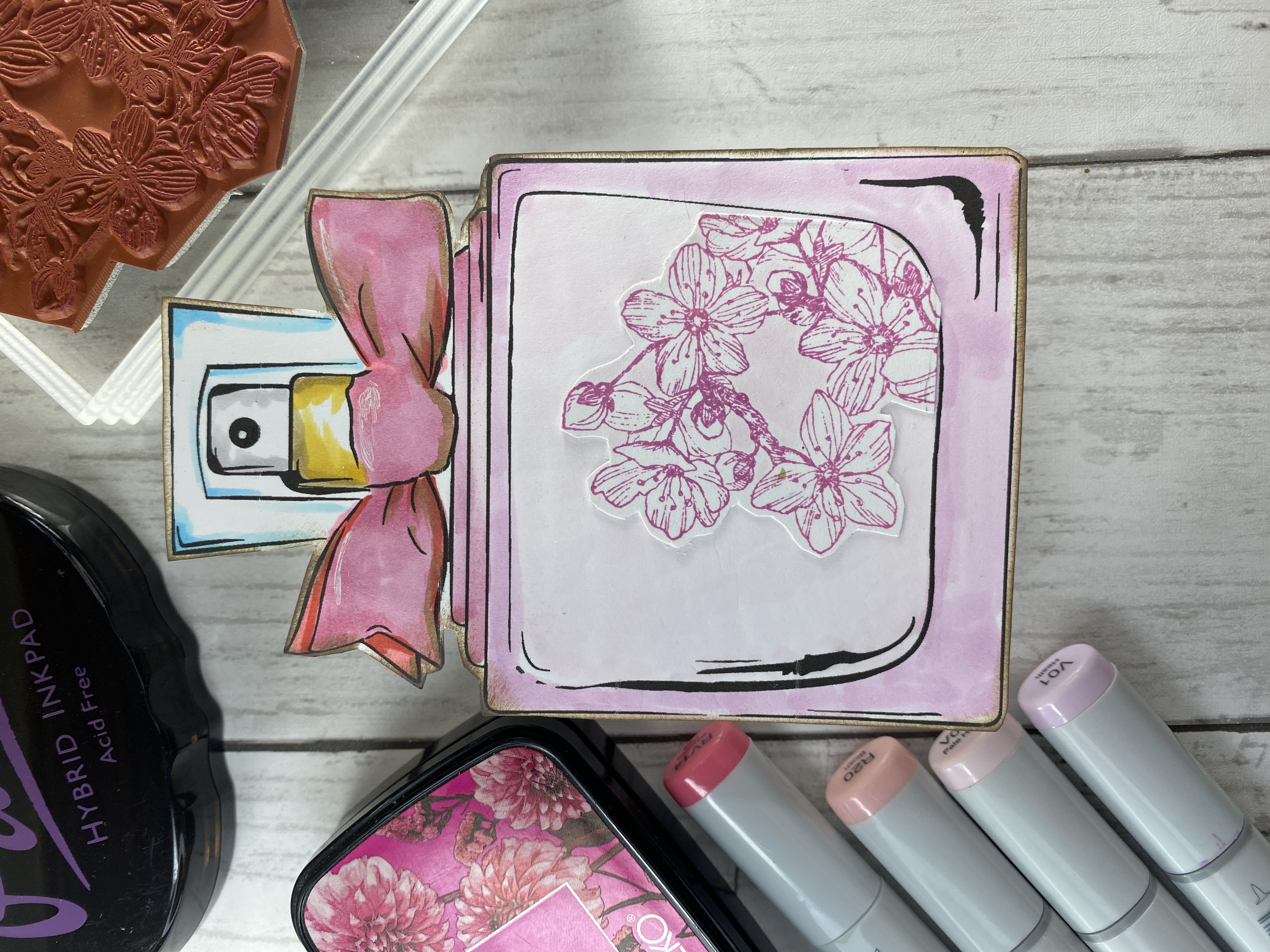Perfume Bottles to Decorate - Deep Red Stamps