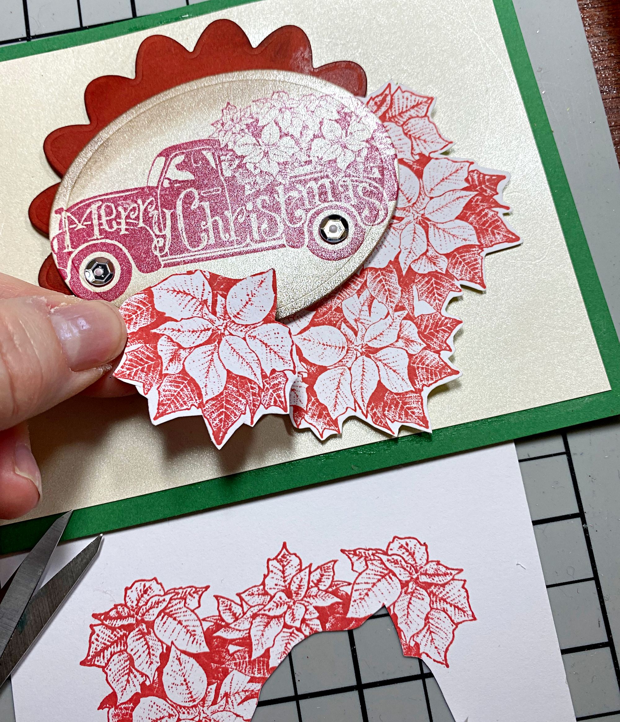 Stamping in Red and Green Inks - Deep Red Stamps