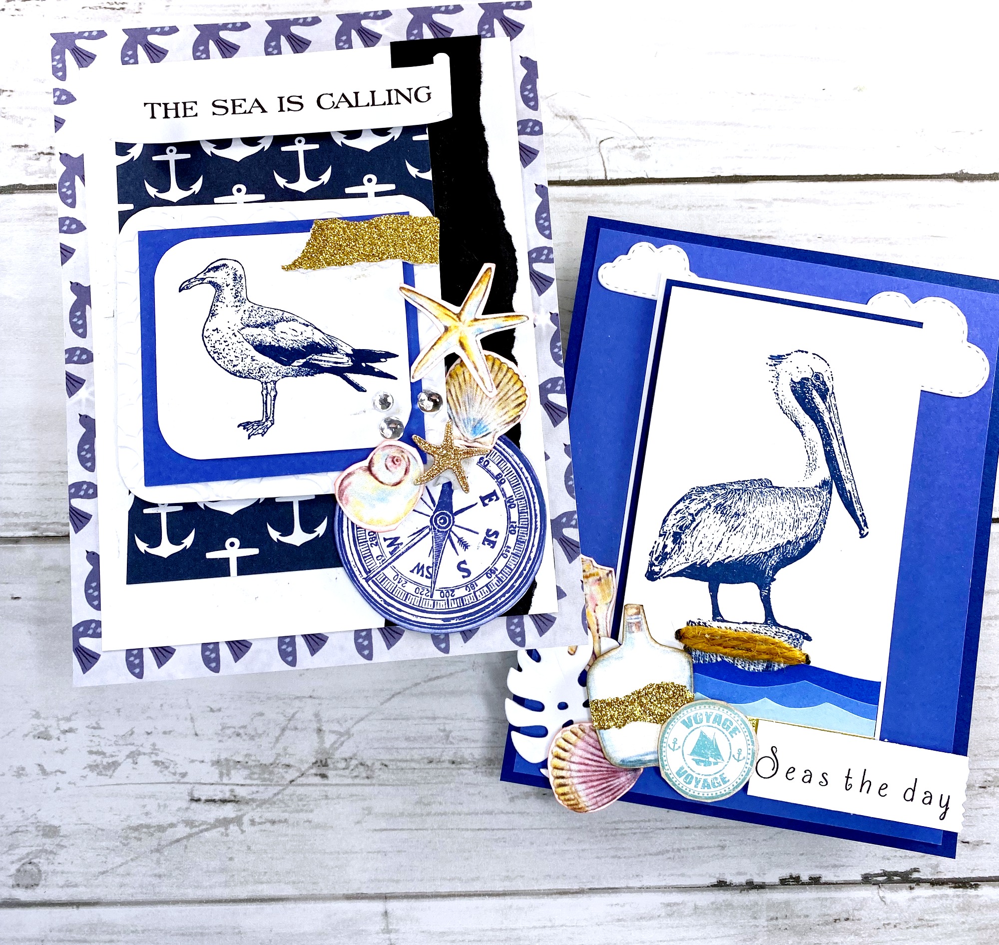 Sea Themed Cards and Free Download - Deep Red Stamps