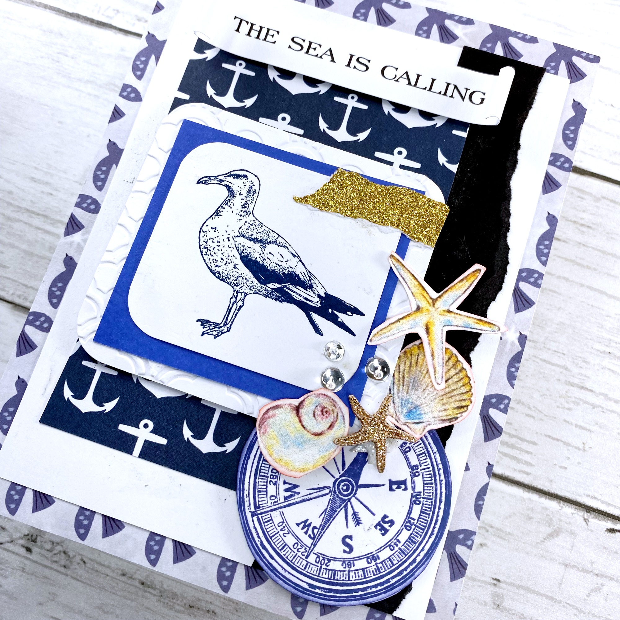 Sea Themed Cards and Free Download - Deep Red Stamps