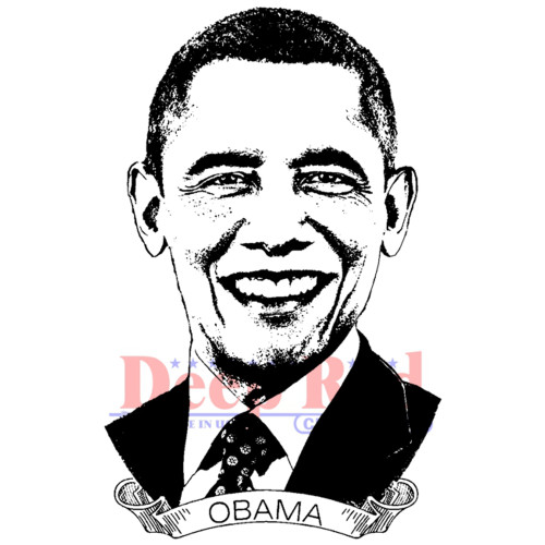 Deep Red Stamps President Obama Rubber Cling Stamp