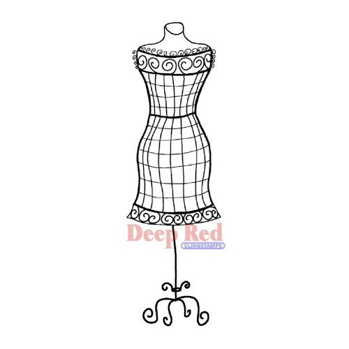 Dress Form Wire Frame Rubber Cling Stamp