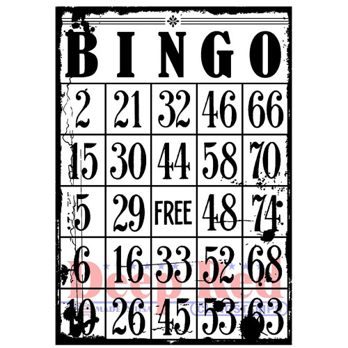 Bingo Card Rubber Cling Stamp