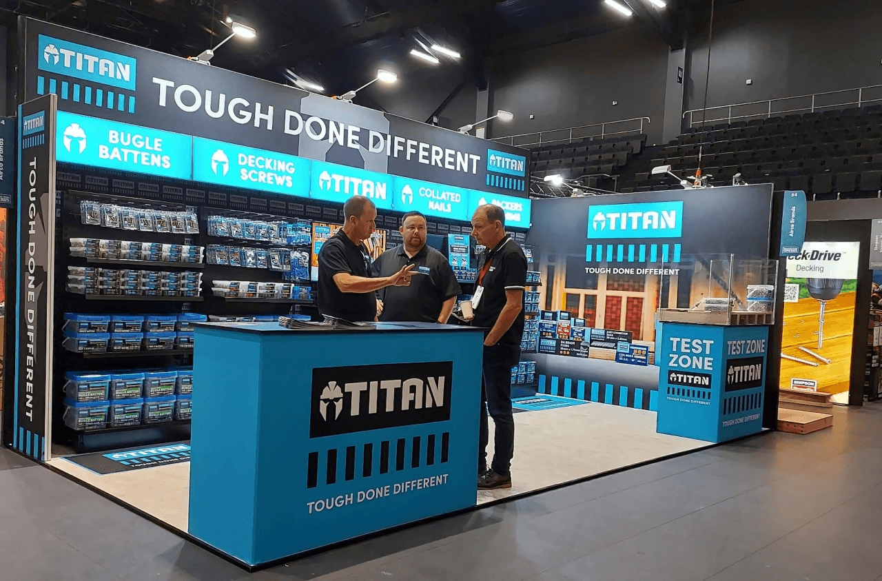TITAN Fasteners' Eye-Catching Custom Stand at Bunnings Trade Expo 2025 ...
