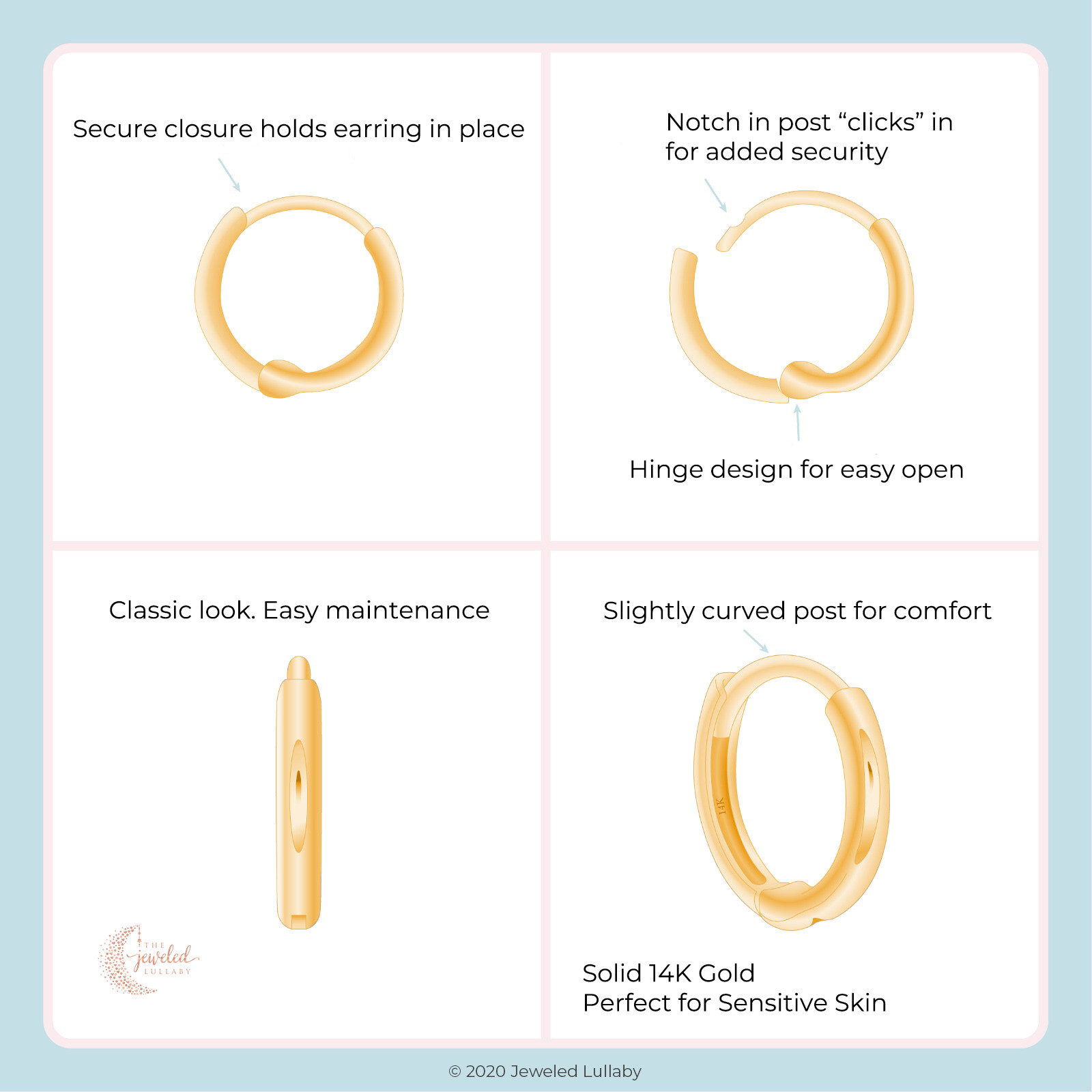 14K Gold Earrings for Babies & Kids | The Jeweled Lullaby