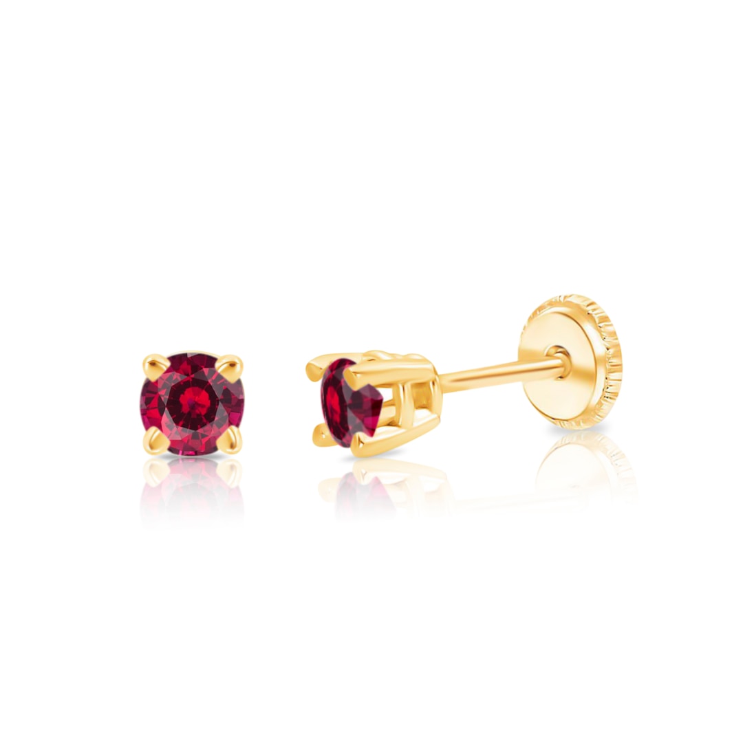 gold ruby earrings