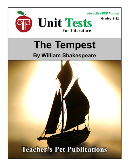 The Tempest Unit Test Interactive PDF Google Classroom